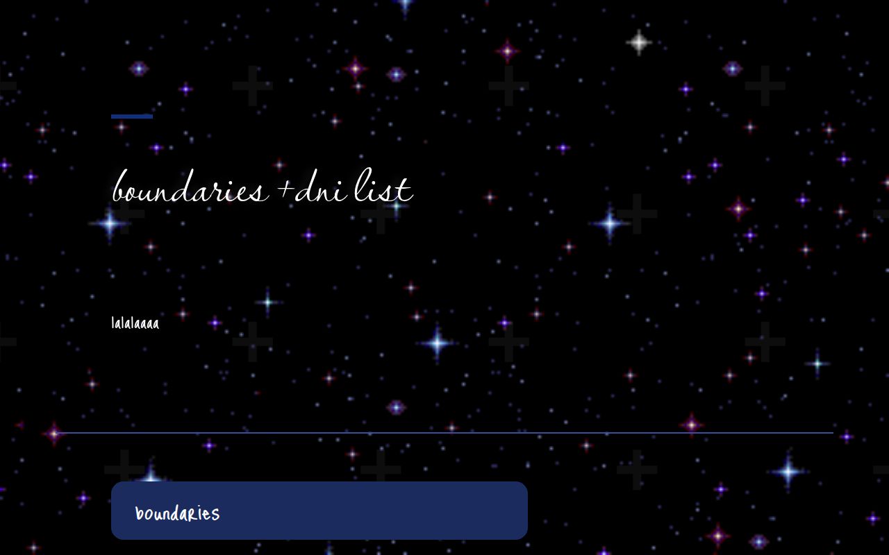 boundaries + dni